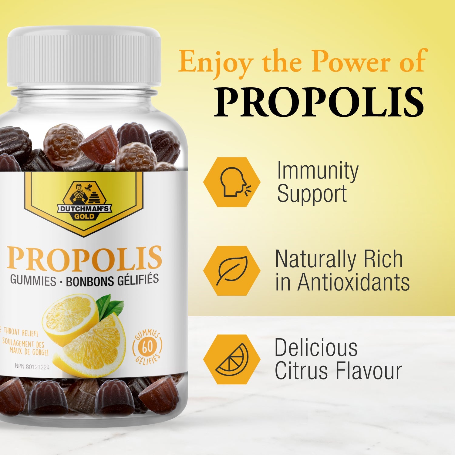 Dutchman's Gold Propolis Gummies 60 gummies – Wellness Market