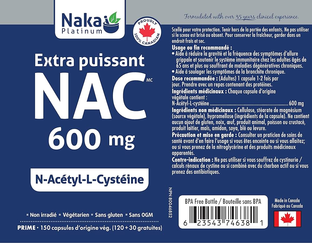Naka - Extra Strength NAC - 600mg - 150vcaps – Wellness Market