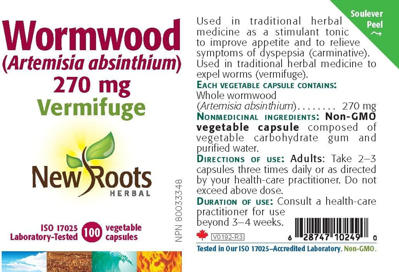 New Roots Wormwood Vermifuge 270mg 100caps – Wellness Market
