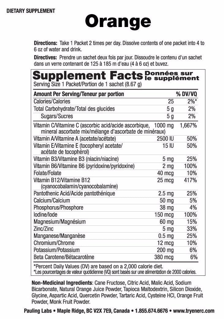 Vitamin C 1000mg- Orange 30 packets – Wellness Market