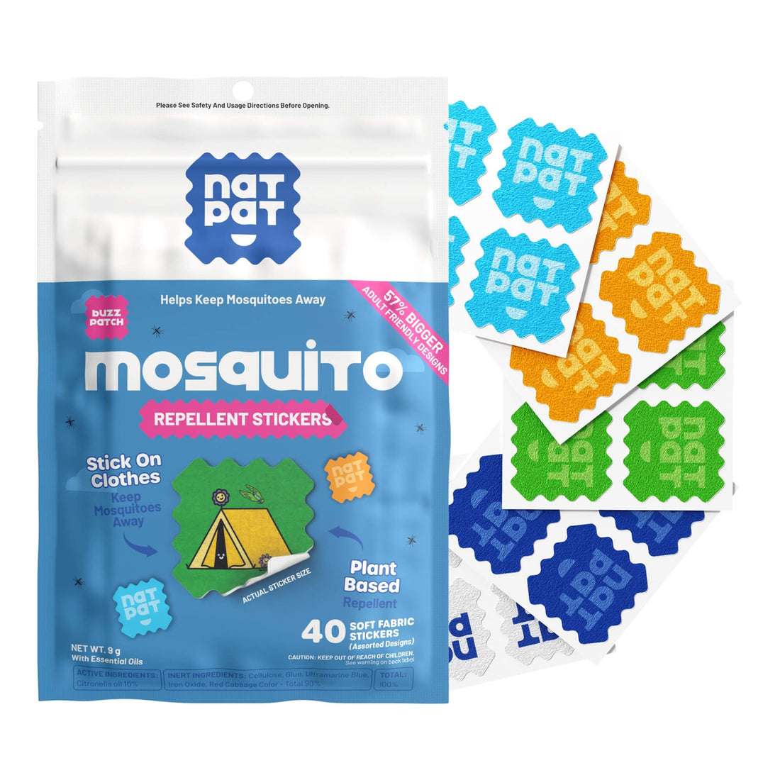 NAT PAT Adult Sized BuzzPatch 40 stickers – Wellness Market