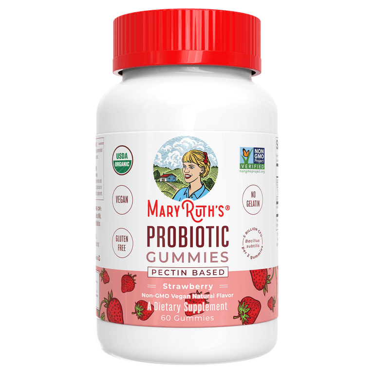 Mary Ruth's Probiotic Gummies Strawberry- 60 gummies – Wellness Market