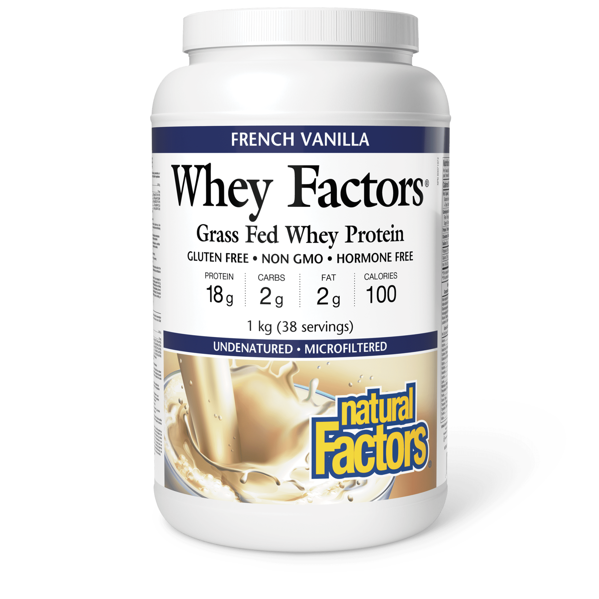 Natural Factors - Whey Factors Protein - French Vanilla - 1kg - 38 ...