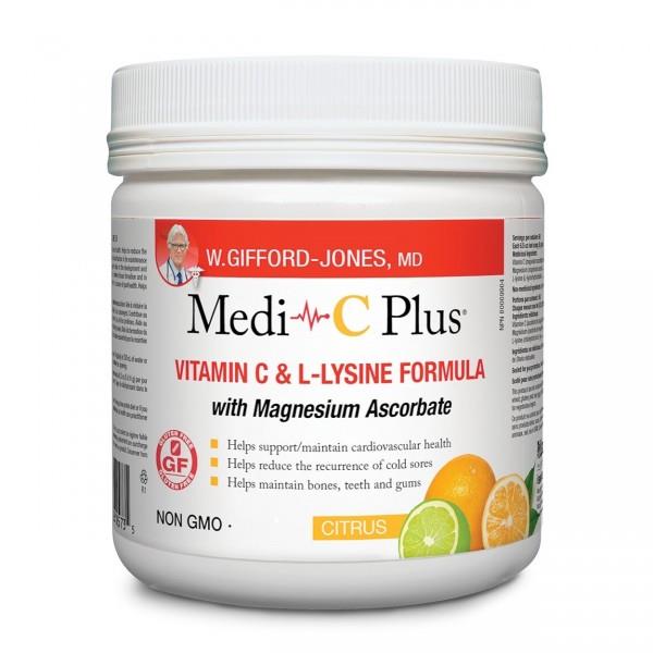 Medi-C Plus Vitamin C and L-Lysine Formula Citrus w/ Magnesium Powder ...