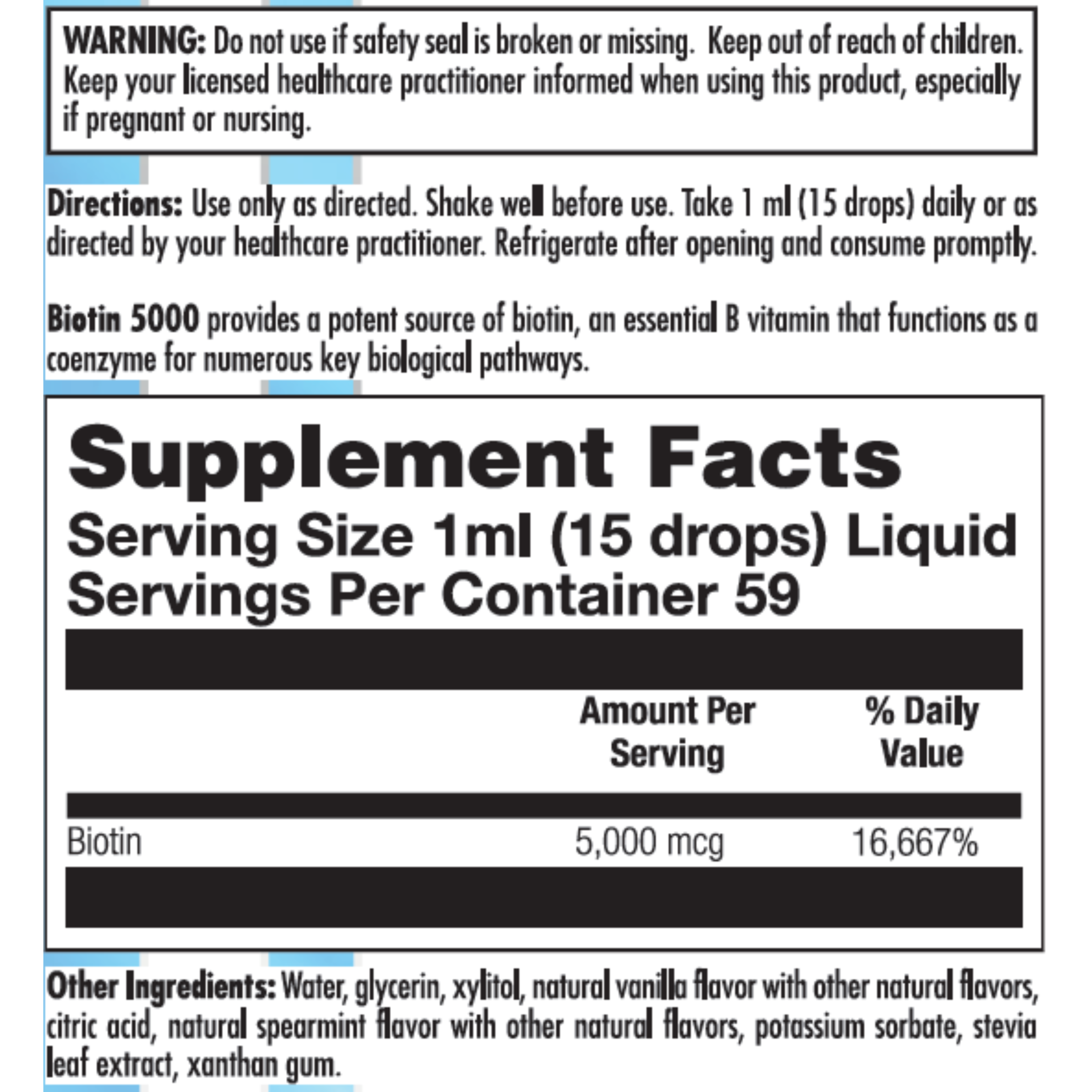 Nutra Biogenesis Biotin 5000mcg 60ml – Wellness Market