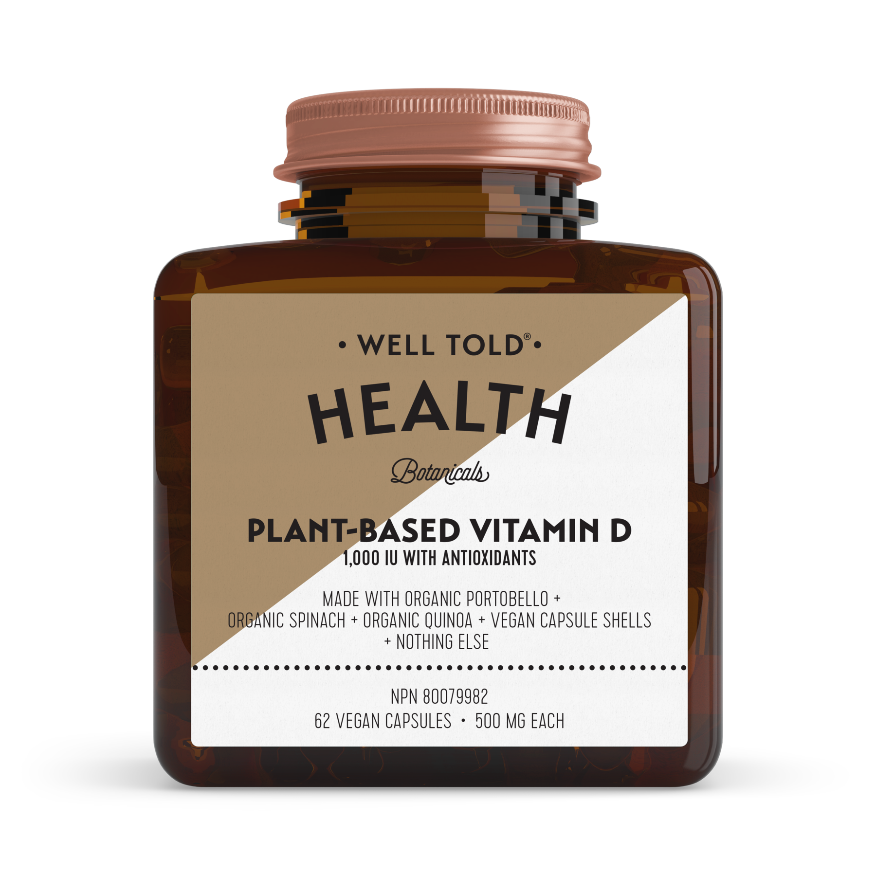 Well Told Health - Plant-Based Vitamin D 1000 IU 62 caps – Wellness Market